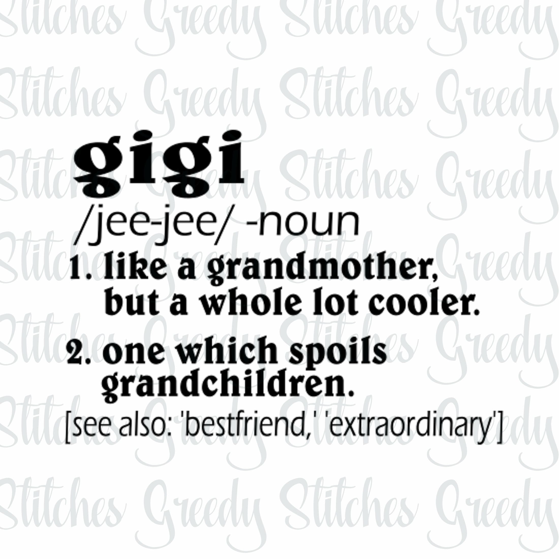 Mother's Day Gigi Definition Svg Dxf Eps Png. | Etsy