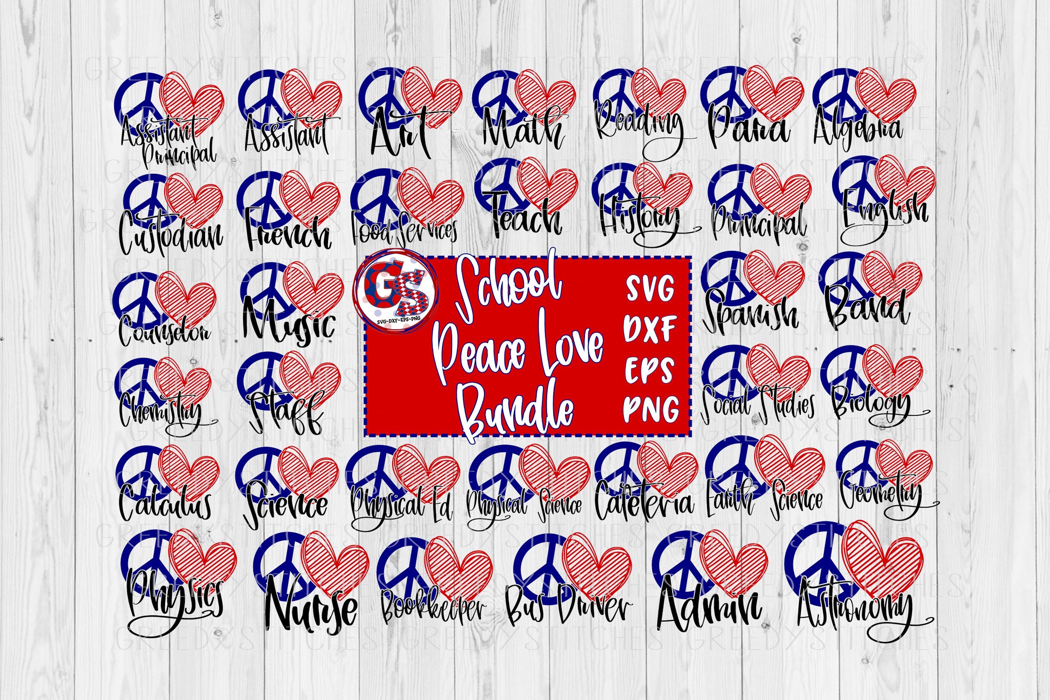 Peace Love School Bundle SvG Peace Love School Bundle svg | Etsy