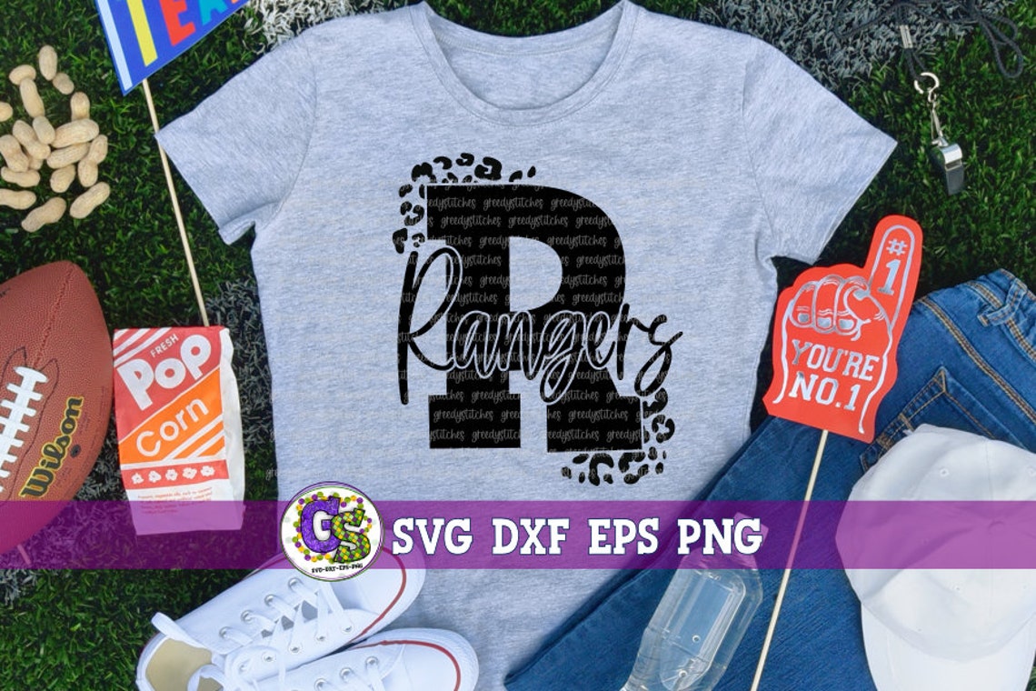 Rangers R Leopard Print Svg Dxf Eps Png. Rangers R Svg | Go Rangers Svg ...