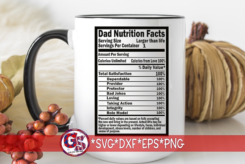 Father's Day SVG Dad Nutrition Facts Dad Svg Dxf - Etsy