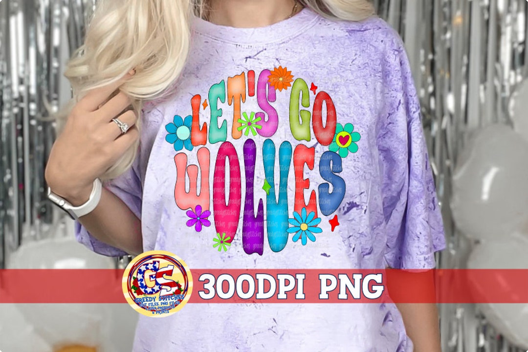 Let's Go Wolves PNG for Sublimation | Wolves Png | Retro Wolves Mascot ...