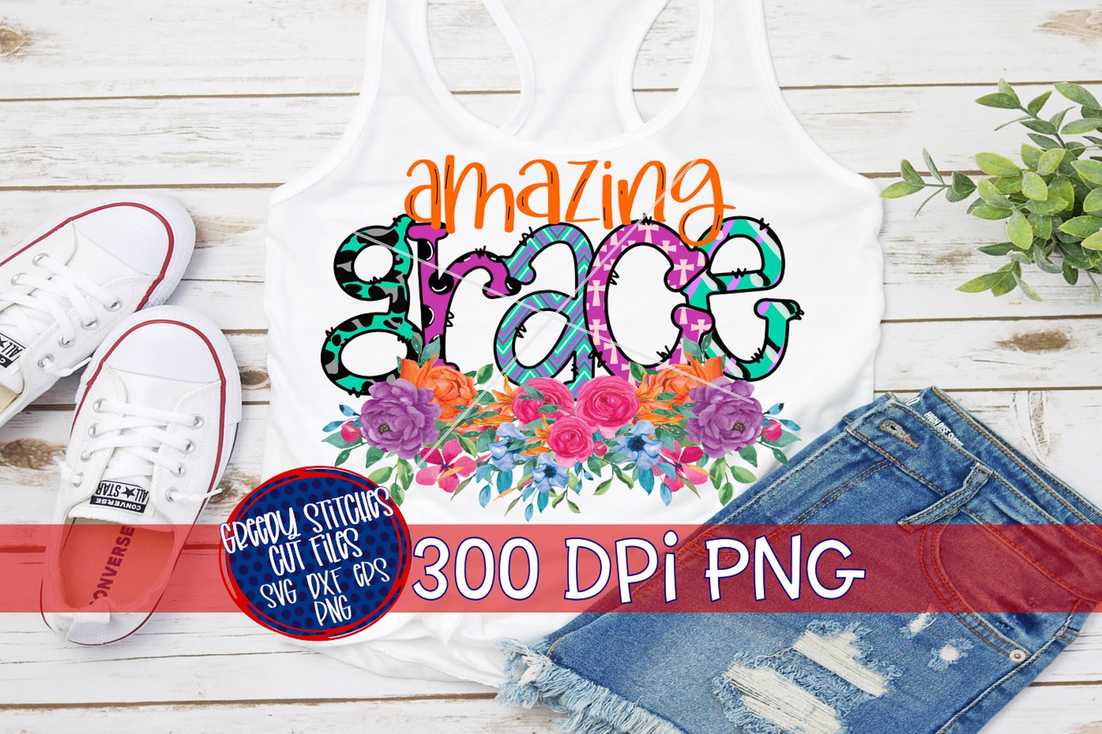 Amazing Grace Easter PNG | Floral Sublimation Design (instant Download ...