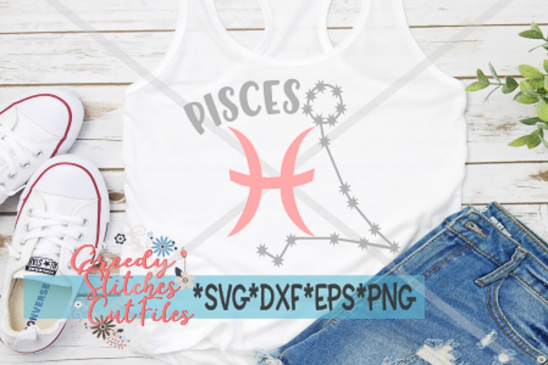 Pisces Zodiac Svg Dxf Eps Png. Pisces Pisces Constellation - Etsy