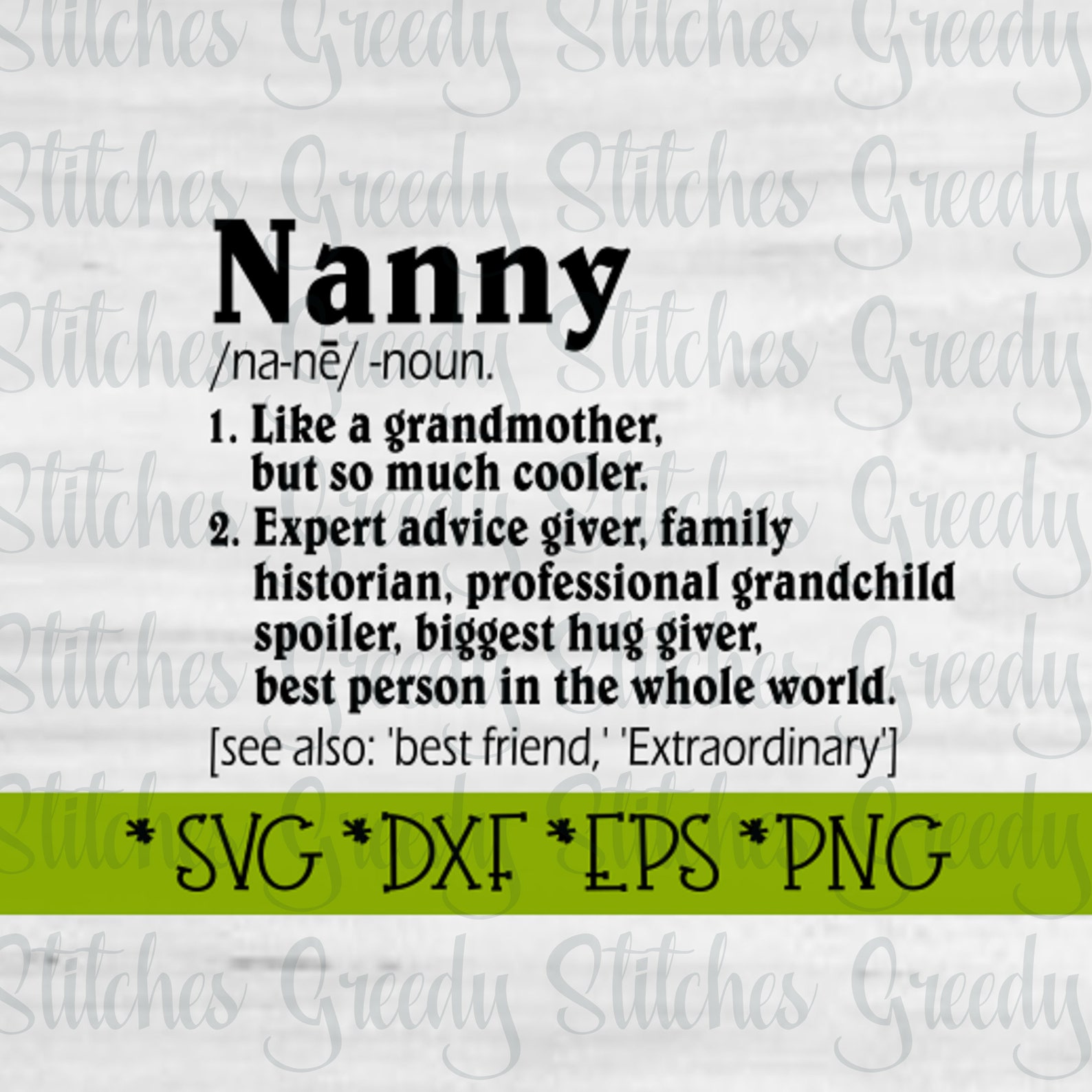 Mother's Day Nanny Svg Nanny Definition Svg Dxf Eps | Etsy