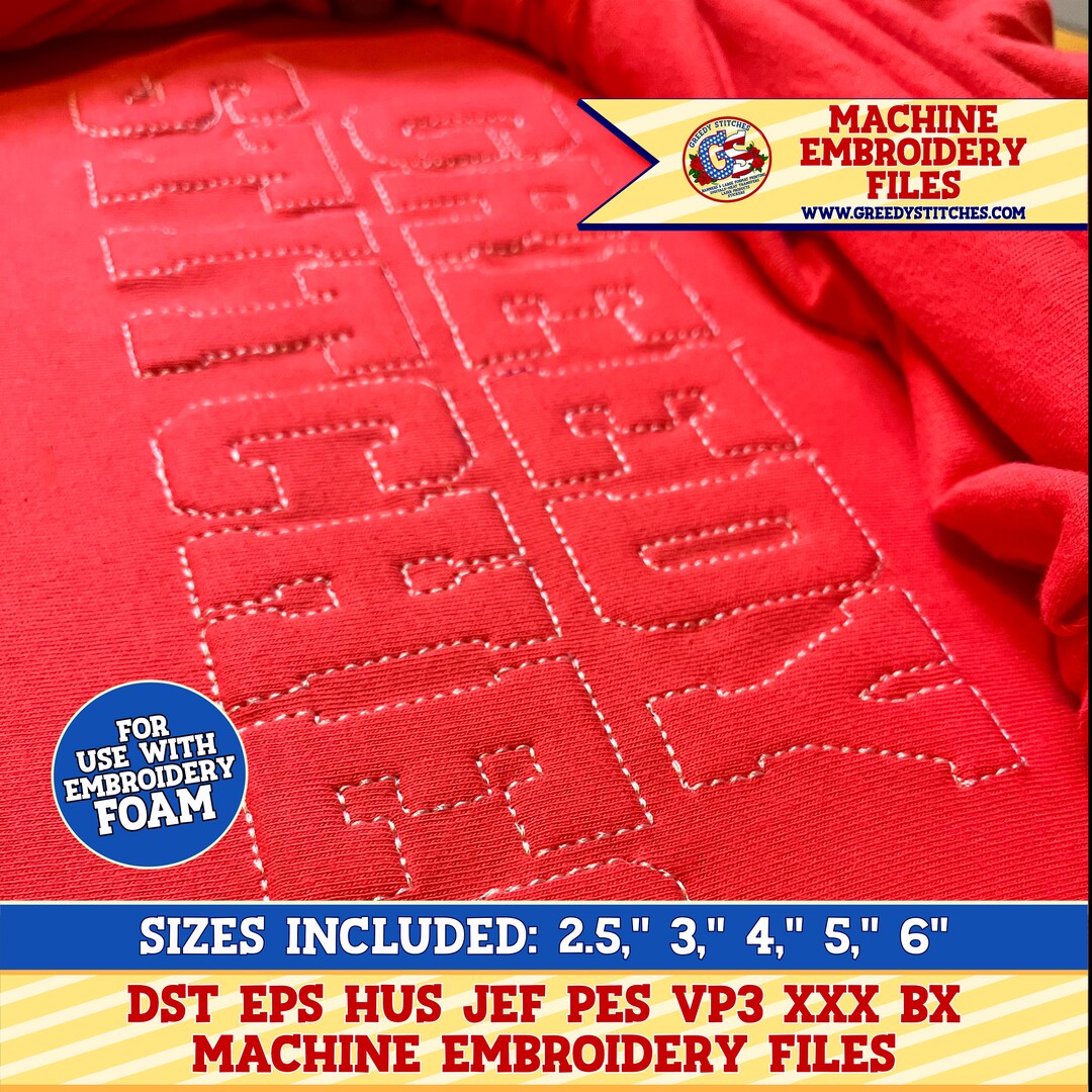 Puffed Varsity Alpha for Machine Embroidery | Puff Alpha Pes | Puff ...