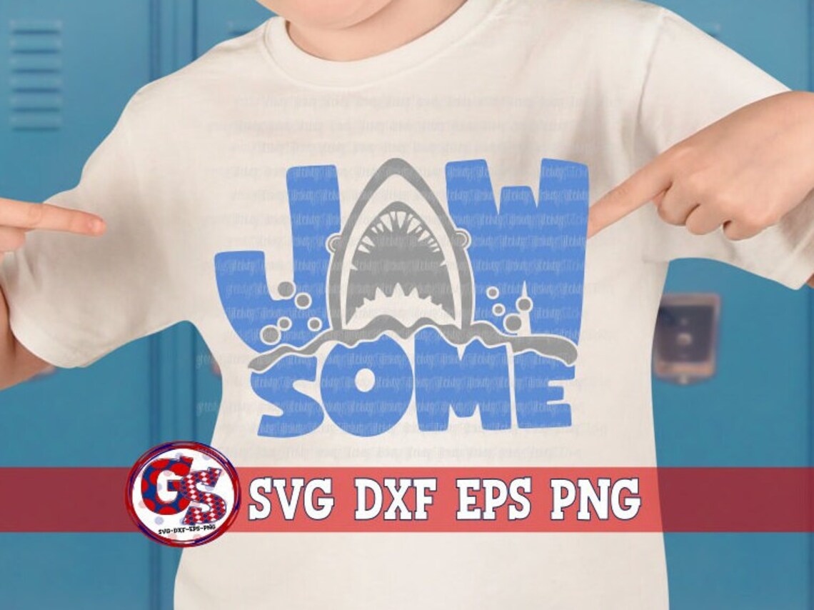 Jawsome Shark Svg Dxf Eps Png. Shark Svg Awesome Svg - Etsy