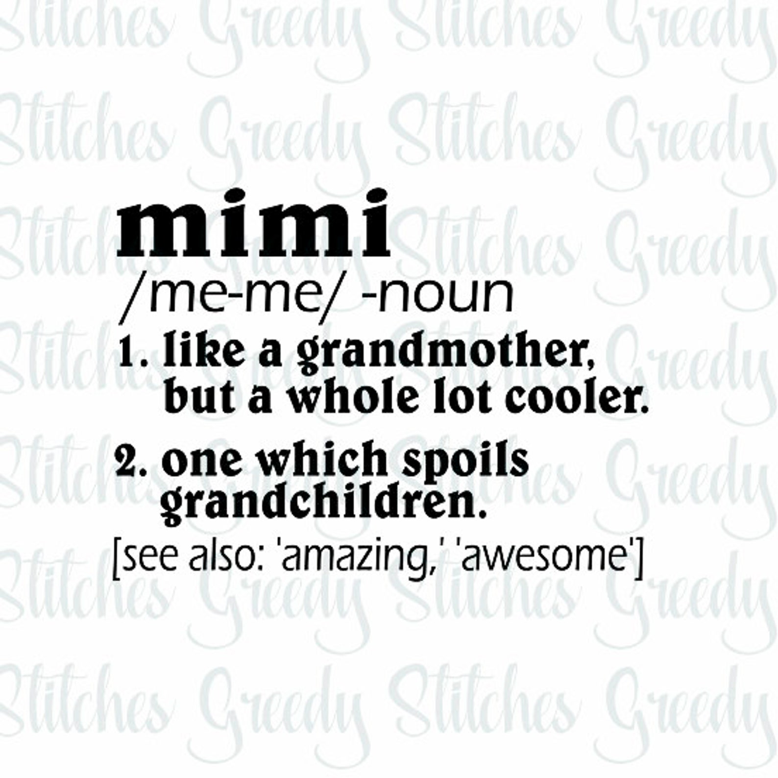 Mother's Day Mimi Mimi Definition Svg Dxf Eps Png | Etsy