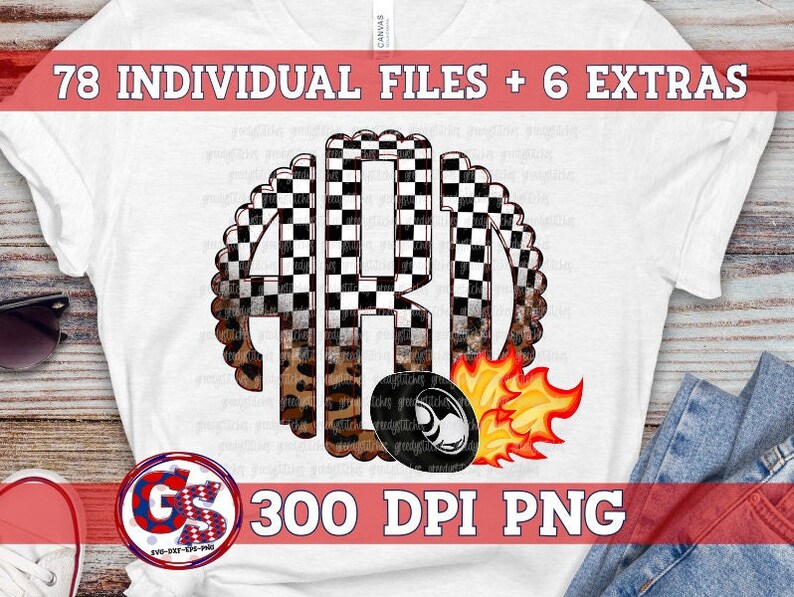Racing Monogram Set PNG Sublimation. Racing Monogram Png - Etsy