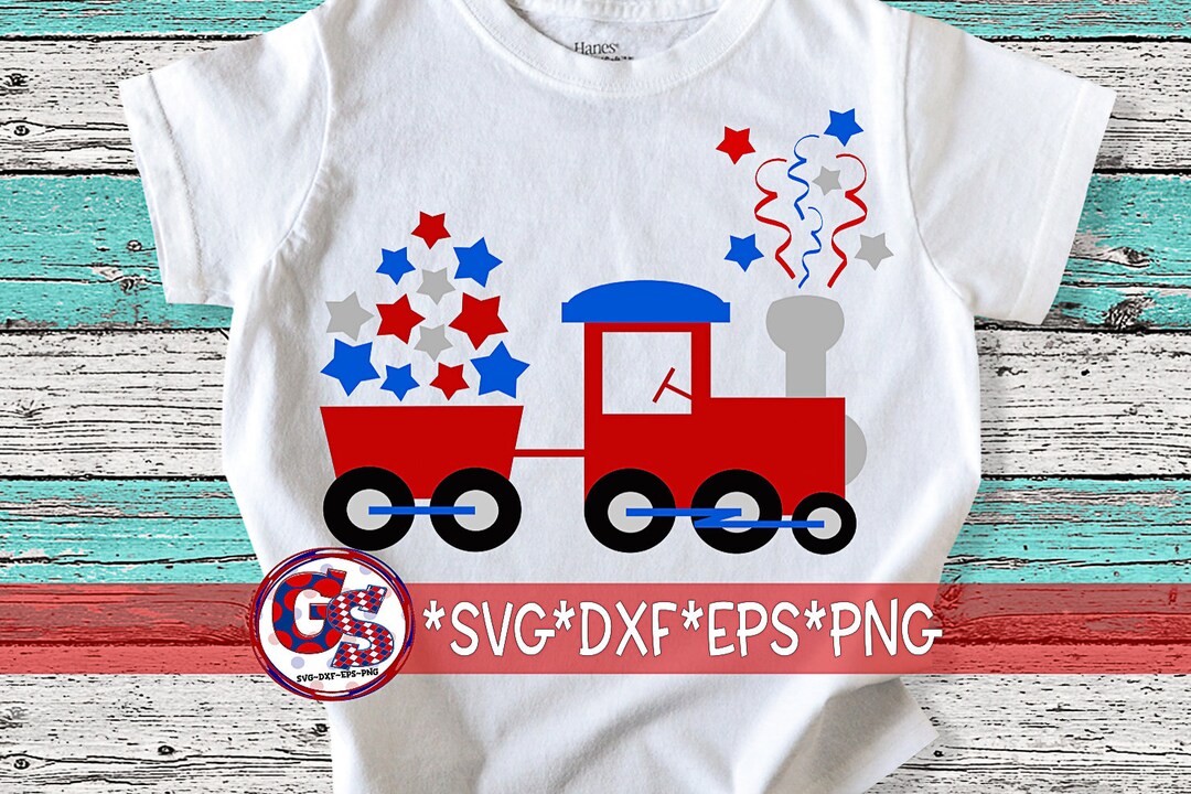 American Train | Red White & Blue Train | July 4th Svg Dxf Eps Png ...