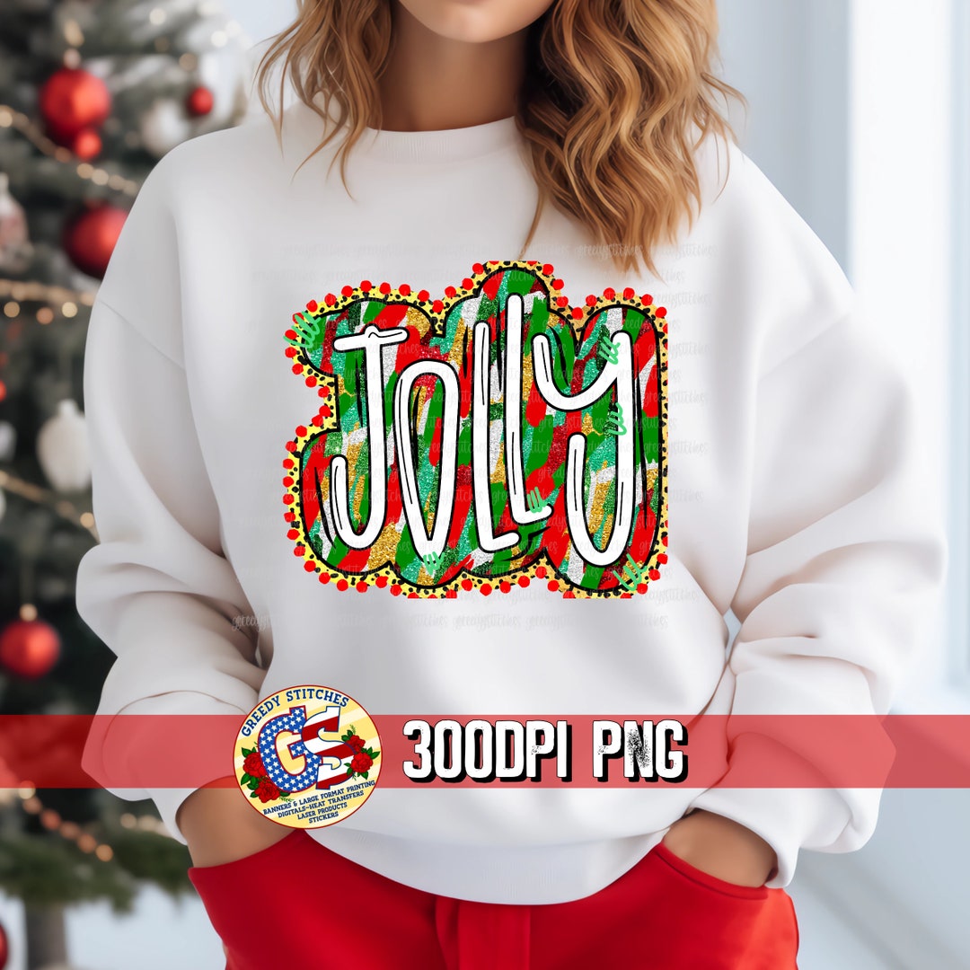 Jolly Red Green Gold Foil PNG | Jolly Christmas PNG | Merry Christmas ...