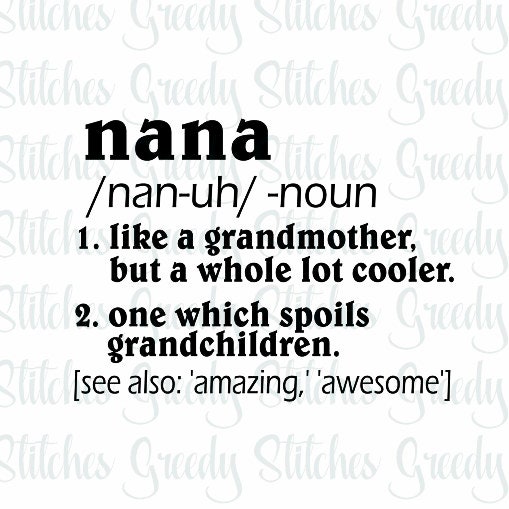 Mothers Day Nana Nana Definition Svg Eps Dxf Png Etsy