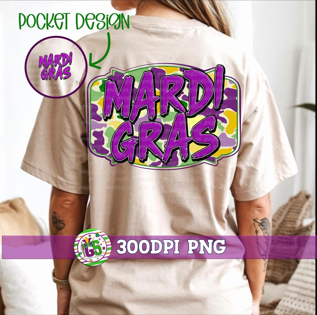 Mardi Gras Camo With Pocket PNG | Mardi Gras Camo Png | Happy Mardi ...