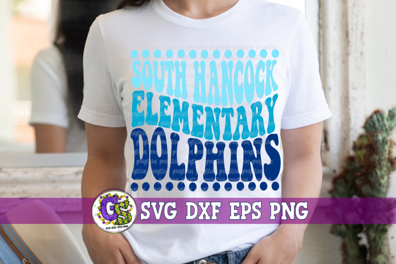 South Hancock Elementary Dolphins Groovy Wave Svg Dxf Eps Png | South ...