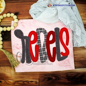 Rebels Lowercase Bean Applique Machine Embroidery Design | Rebels ...