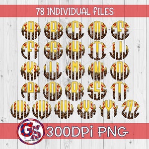 Softball Scalloped Monogram Font Set Png Softball Leopard - Etsy