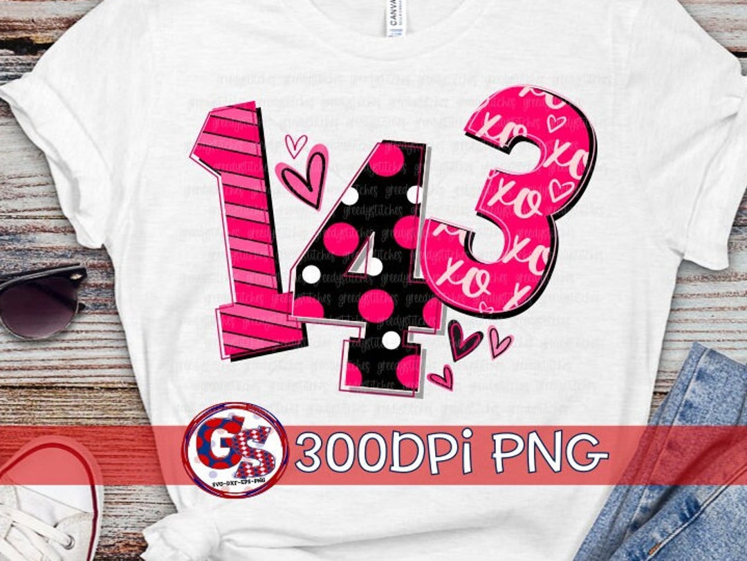 143 Png for Sublimation. Valentine's Day Png 143 I Love You Png ...