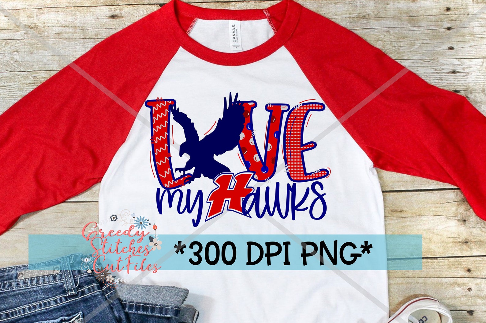 Hancock Hawks PNG for Sublimation Love My Hawks Ong | Etsy