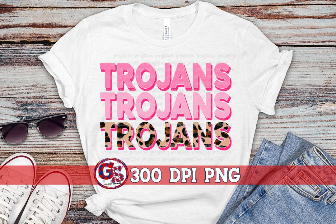 Trojans Pink Leopard Breast Cancer PNG Sublimation | Go Trojans Png ...