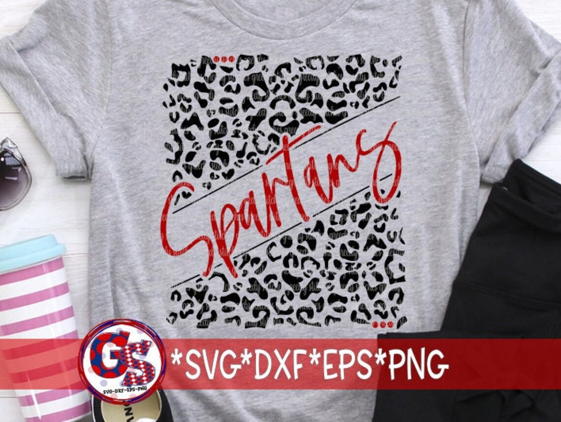 Spartans Svg Go Spartans Leopard Print Svg Dxf Eps Png. | Etsy