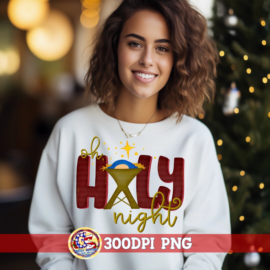 Oh Holy Night Manger Png for Sublimation. Christmas PNG | Holy Night ...