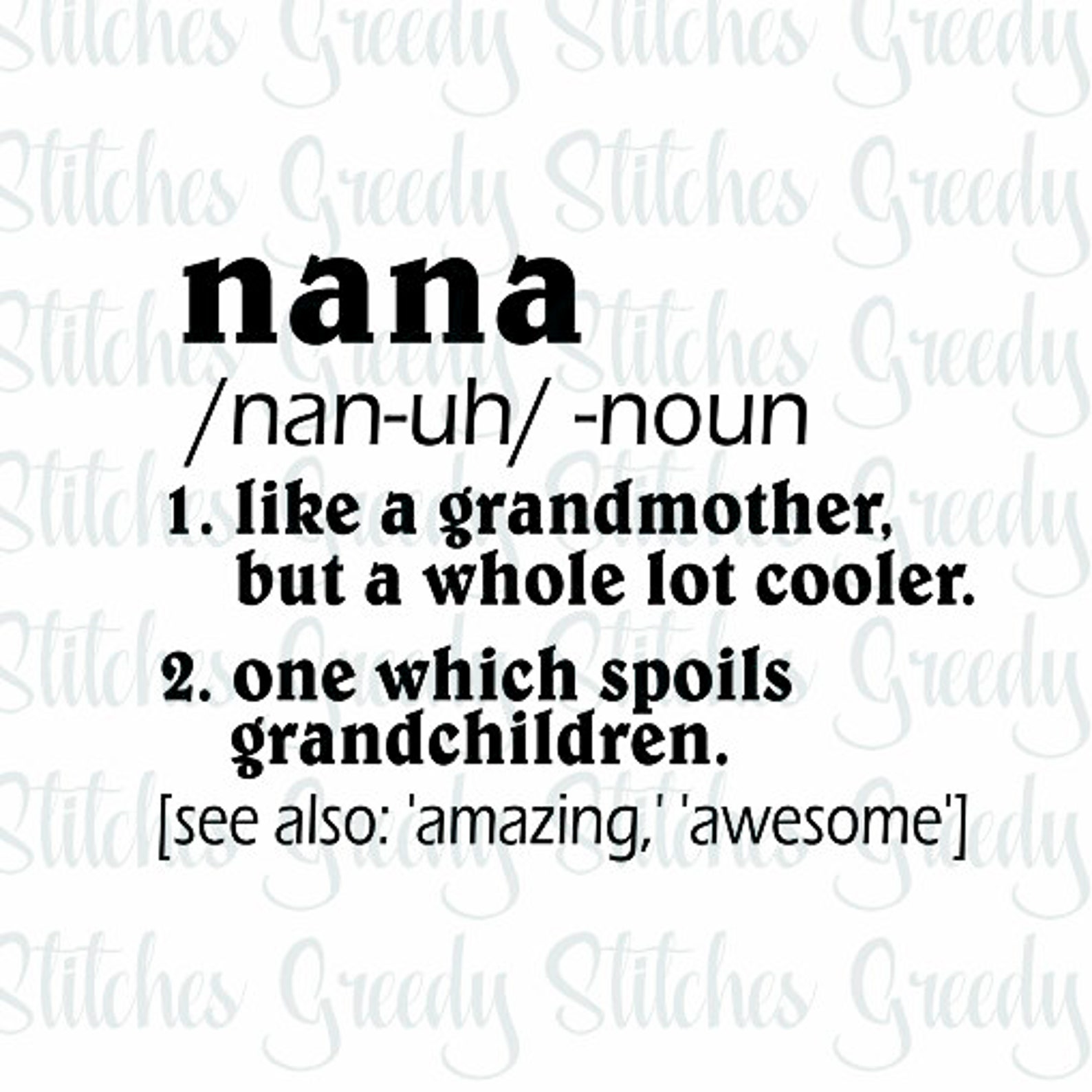 Mother's Day Nana Nana Definition Svg Eps Dxf Png - Etsy Canada
