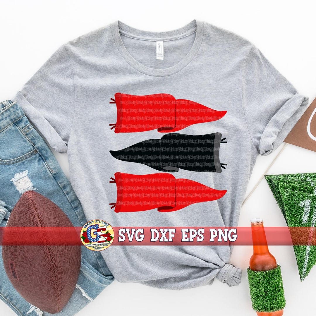 Wavy Pennant Trio Svg Eps Dxf Png | Football Svg | Homecoming Pennant ...