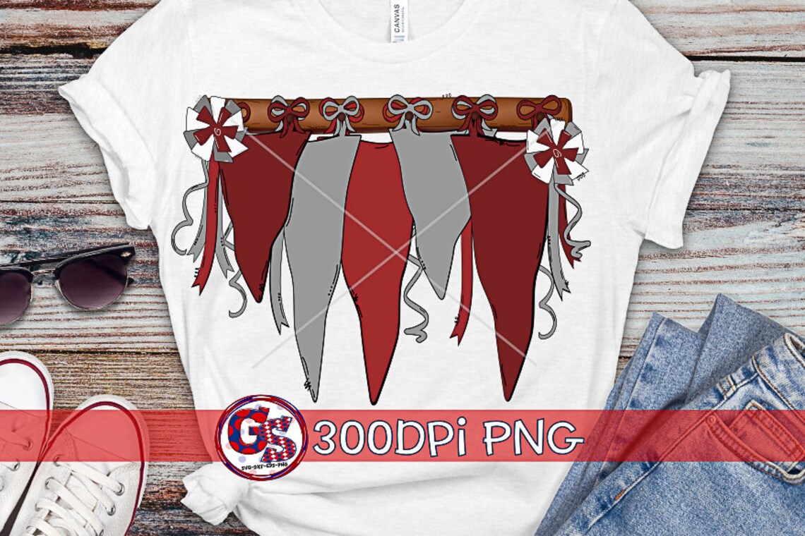 Spirit Pennants Maroon Grey White PNG Sublimation | Homecoming Png ...