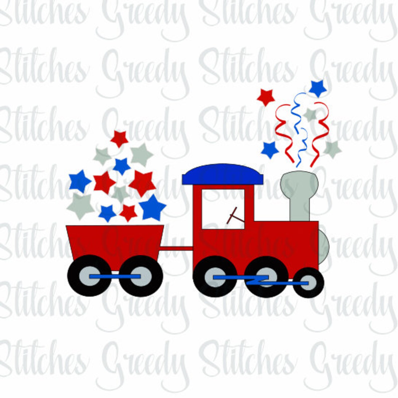 American Train Red White & Blue Train July 4th Svg Dxf Eps - Etsy
