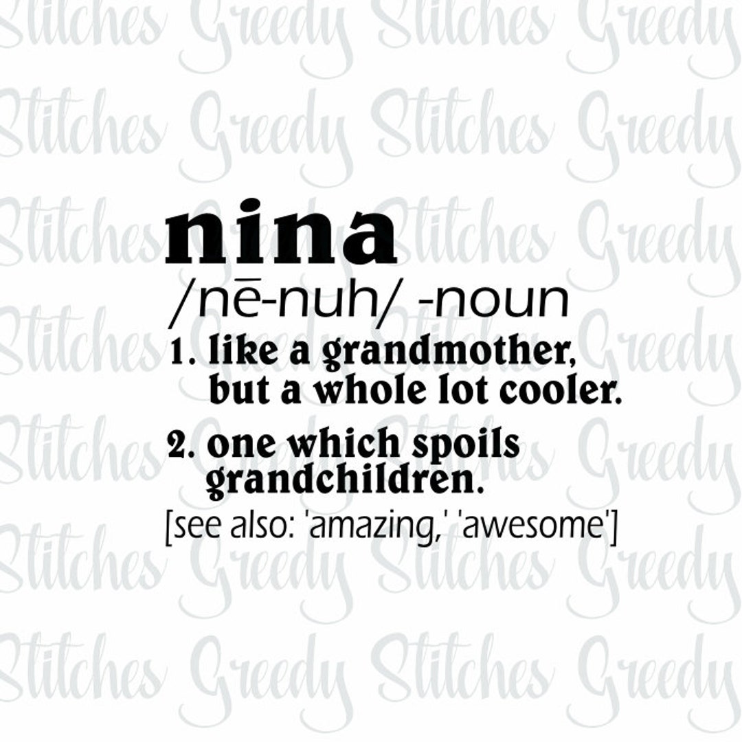 Mother's Day | Nina | Nina Definition Svg, Eps, Dxf, Wmf, Png. Instant ...