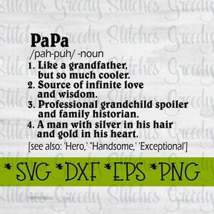Father's Day | Papa Svg | Papa Definition Svg, Dxf, Eps, Png, Wmf ...