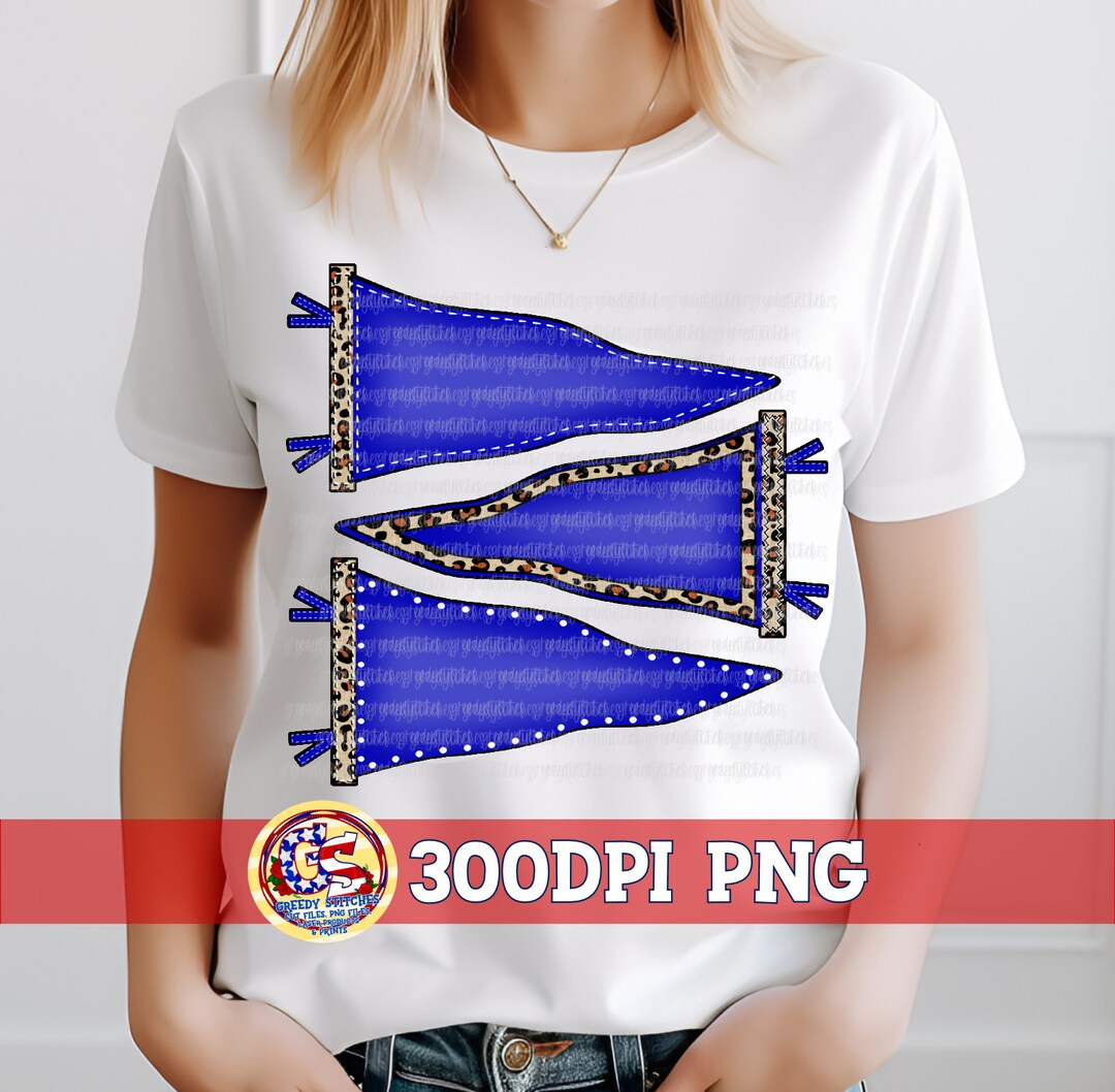 Royal Blue Leopard Pennant Set Png Homecoming PNG School Pennants Png ...