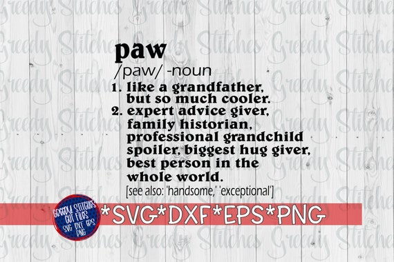 Father's Day Paw Svg Paw Definition Svg Dxf Eps | Etsy