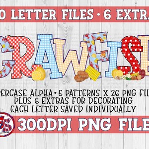Crawfish Alpha PNG Sublimation. Crawfish Alphabet A to Z Png | Crawfish ...