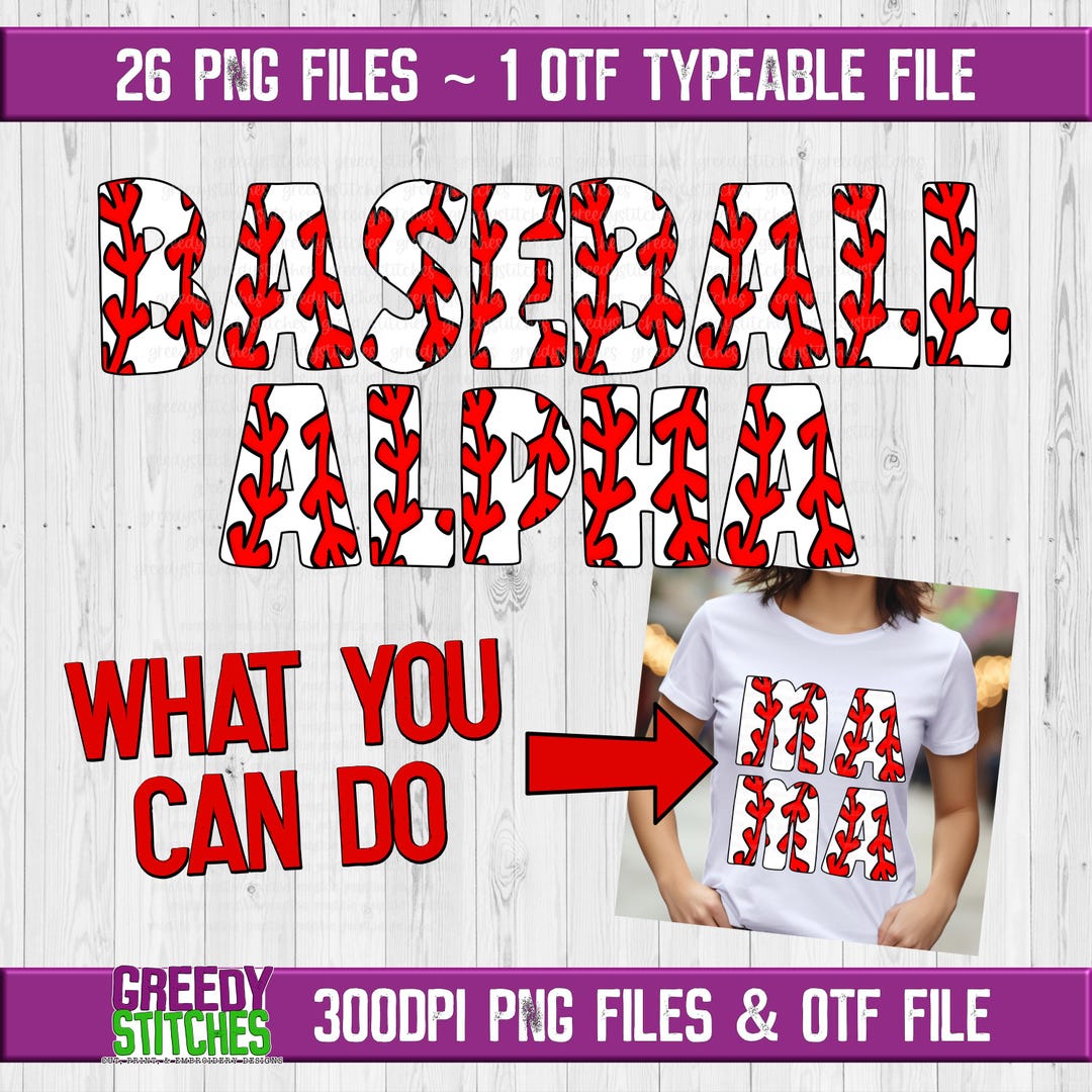 Baseball Alpha OTF and PNG | Baseball Alpha Otf | Basbeball Alpha Png ...