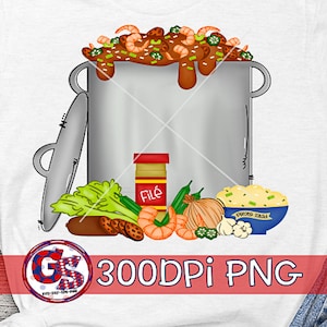 Gumbo Pot Png Sublimation. Gumbo Png | Seafood Gumbo Png | Christmas ...