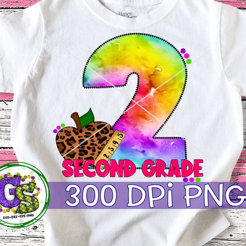 First Grade Tie Dye PNG Back to School Png First Day - Etsy