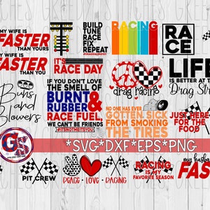 Drag Racing Svg Bundle | Drag Racing Svg, Eps, Dxf Png. Drag Strip Dxf ...