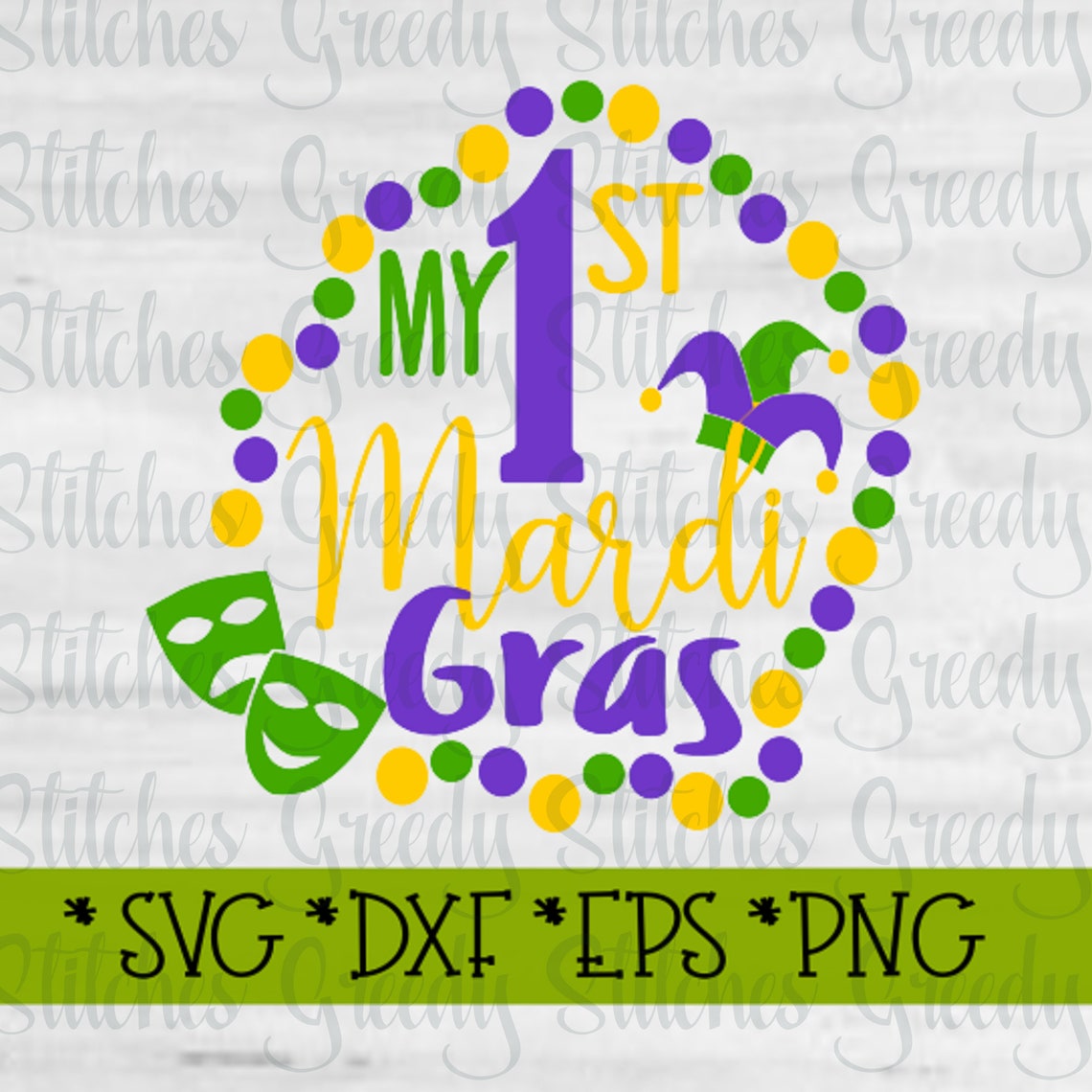 My First Mardi Gras Svg Dxf Png Eps. Mardi Gras Svg My First | Etsy