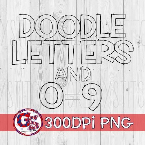 Doodle Numbers With Transparent Inside Hand Drawn | Etsy