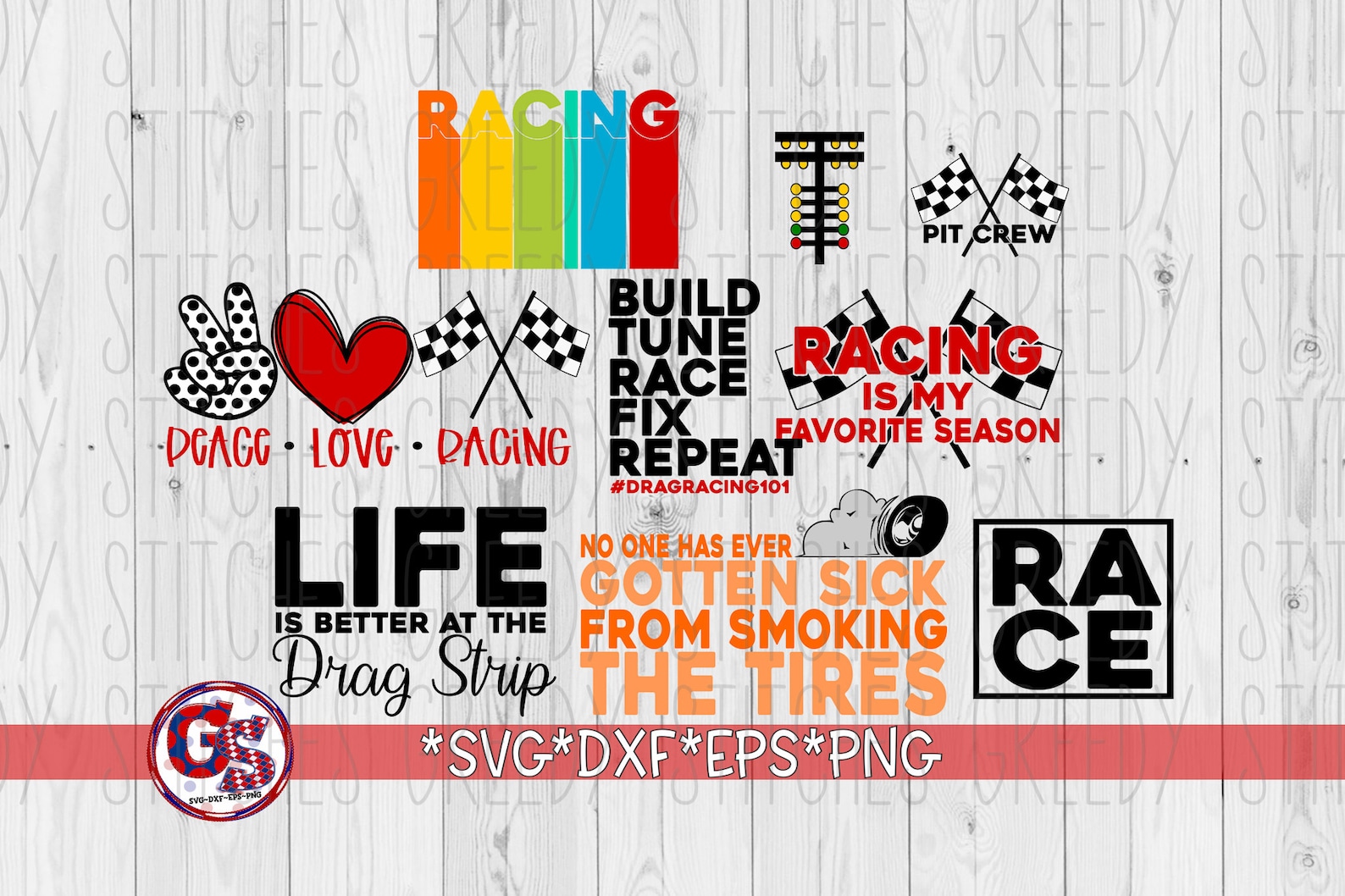 Drag Racing Svg Bundle | Drag Racing Svg, Eps, Dxf Png. Drag Strip Dxf ...