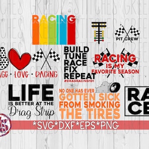 Drag Racing Svg Bundle | Drag Racing Svg, Eps, Dxf Png. Drag Strip Dxf ...