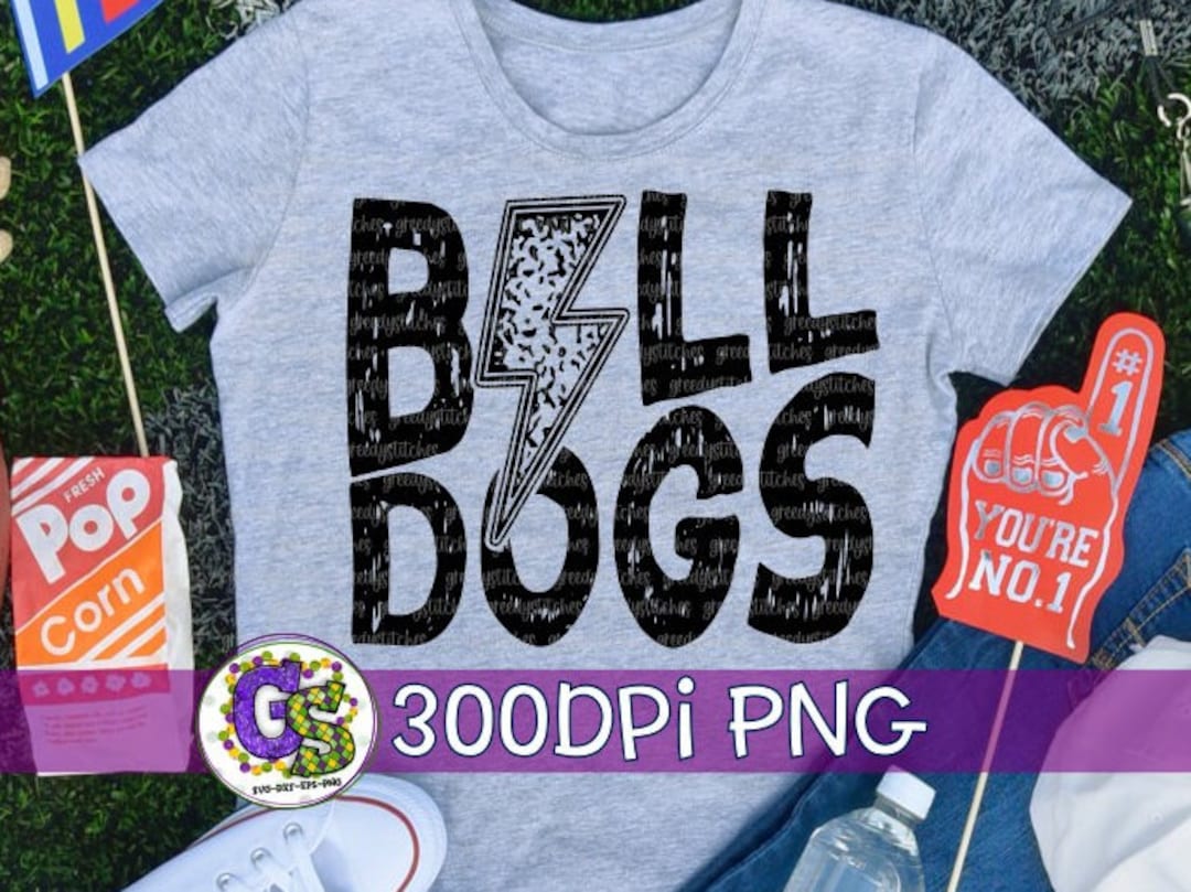 Bulldogs Lightning Bolt PNG Sublimation | Bulldogs Lightning Png ...