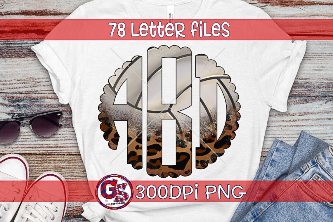 Volleyball Monogram Set Png Volleyball Leopard Monogram Png - Etsy