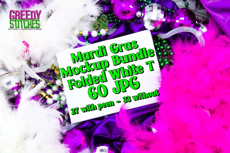 Mardi Gras Folded White T Shirt Mockup Bundle | 60 Mockups | Shirt Mock ...