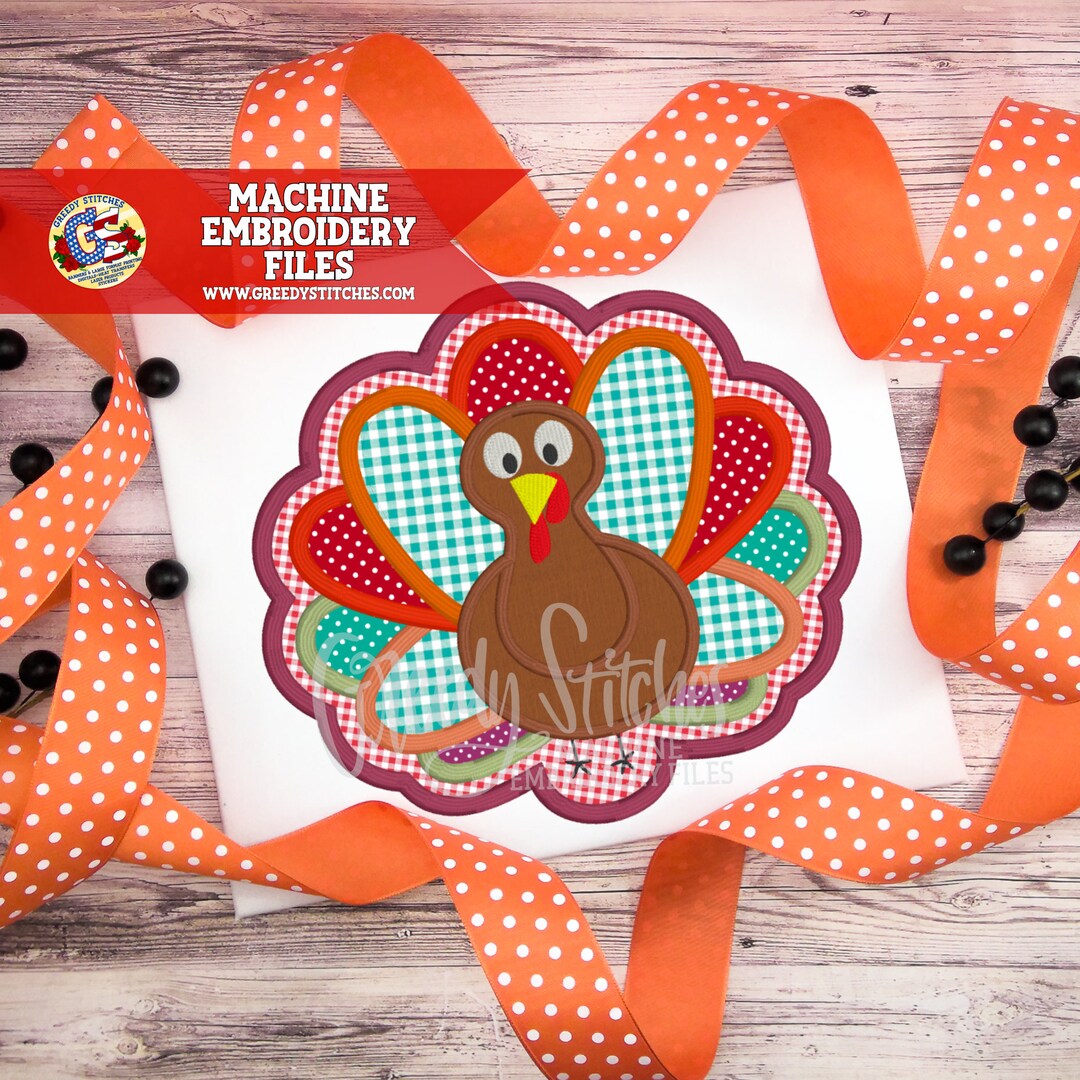 Turkey Satin Stitch Applique Machine Embroidery Design | Turkey PES ...