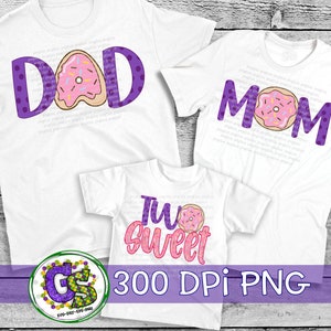 Two Sweet Donut Png Sublimation. 2nd Birthday Png | Donut Birthday Png ...