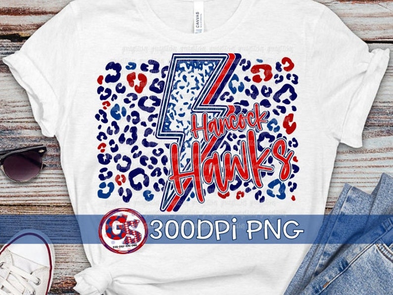 Hancock Hawks Lightning Bolt PNG Sublimation Hancock Hawks - Etsy