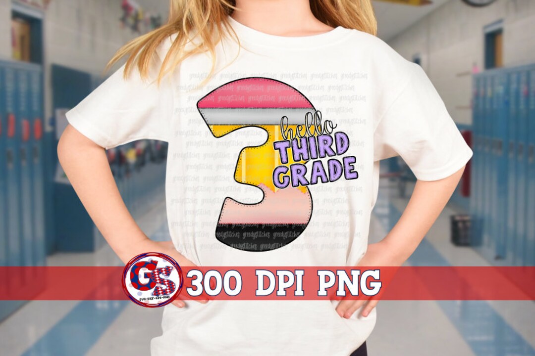 Hello Third Grade PNG Back to School Png First Day of - Etsy