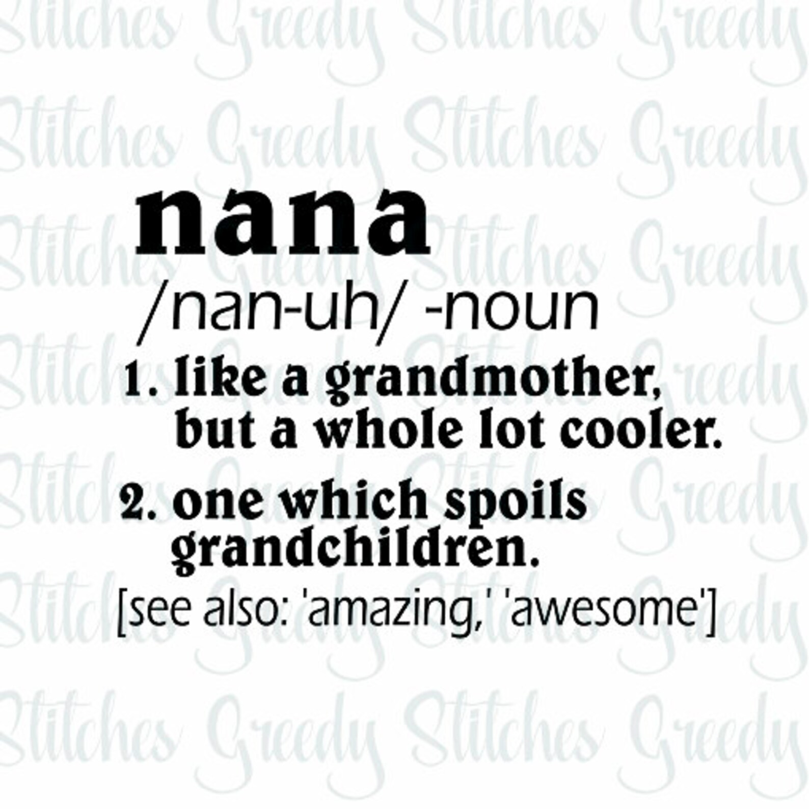 Mother's Day | Nana | Nana Definition Svg, Eps, Dxf, Png, Wmf. Nana ...