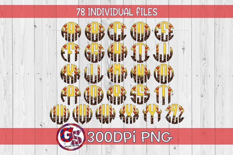 Softball Scalloped Monogram Font Set Png Softball Leopard - Etsy